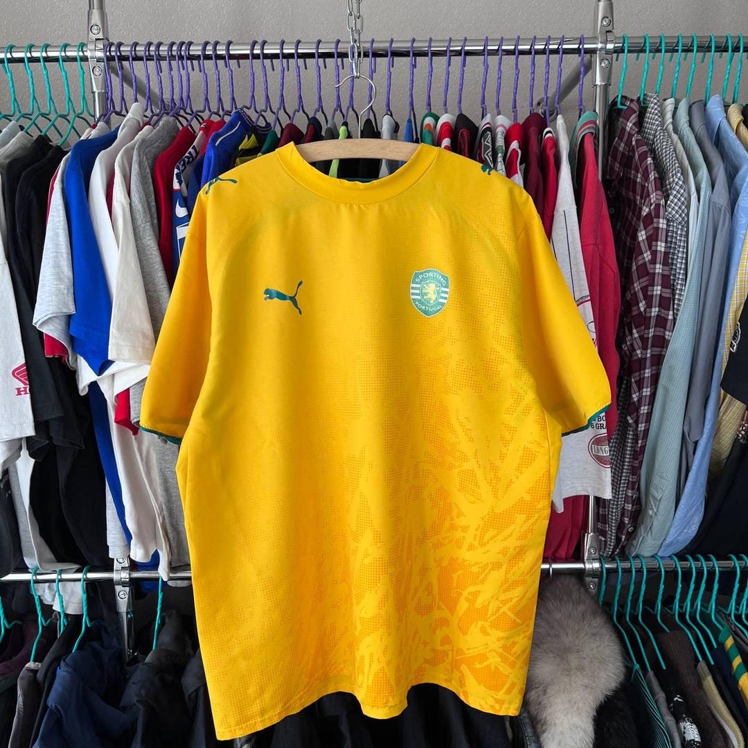 Vintage Puma SCP Sporting Portugal Football Soccer Jersey T Shirt Size ...