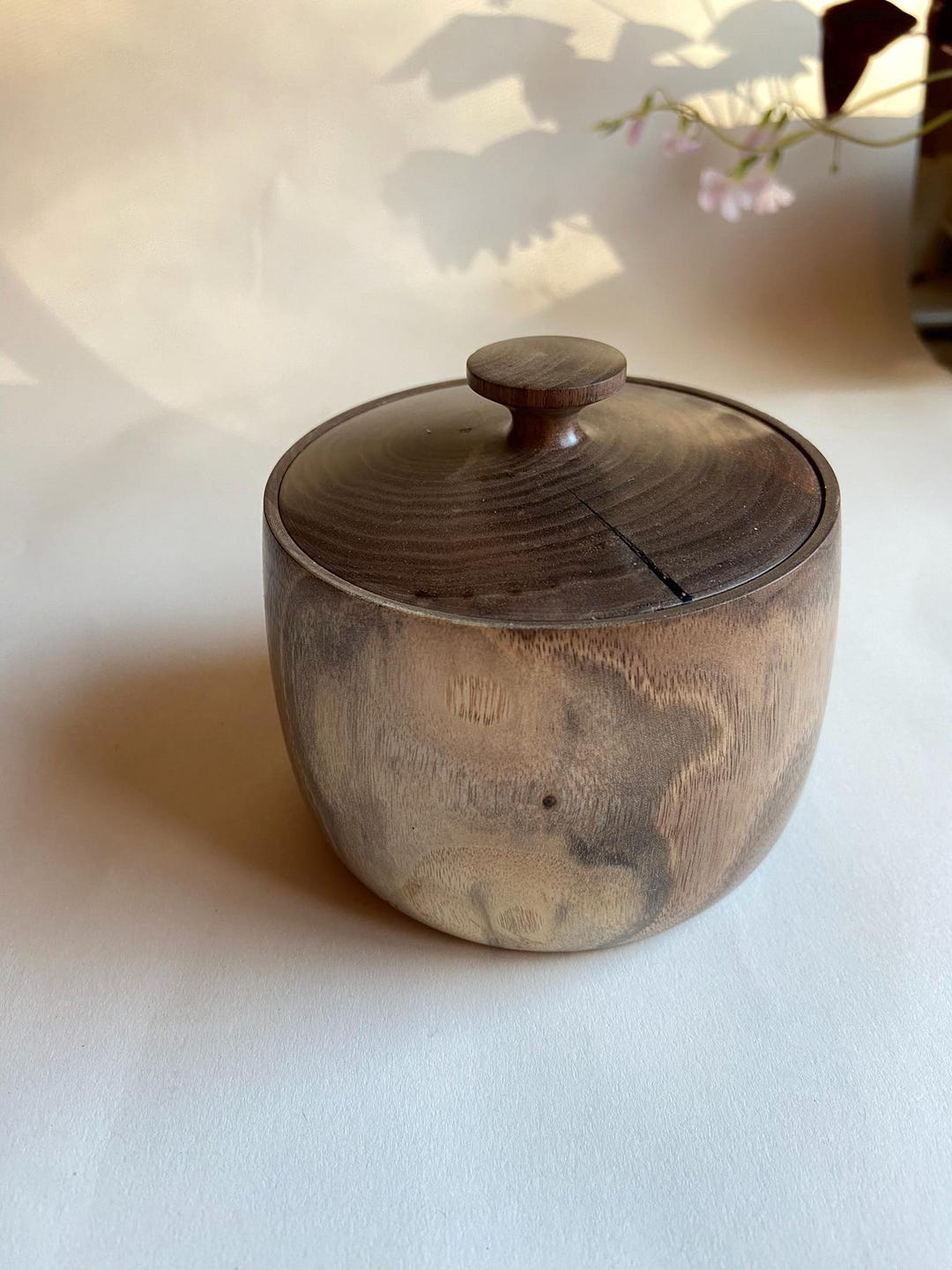 Wooden Canister With Lid, Organic Walnut Storage Box, Spice Box, Tea or ...