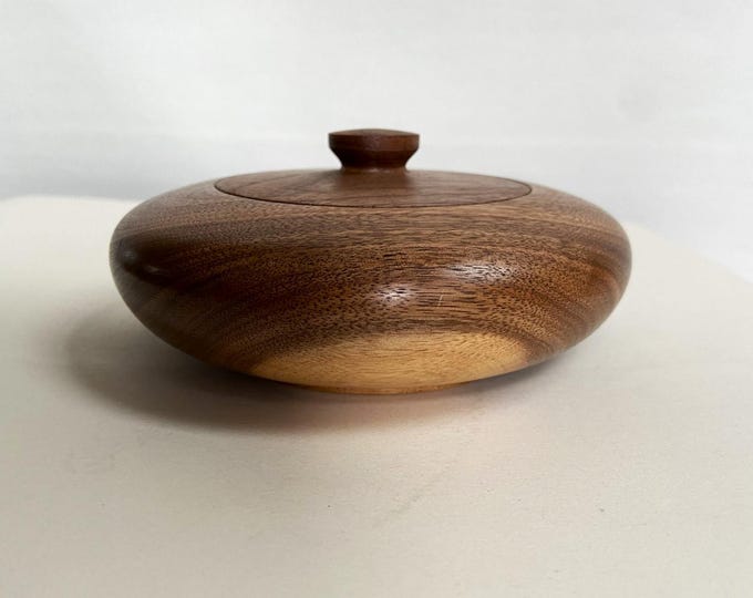 Hand Turned Walnut Salt Cellar, Handcrafted Elegant Walnut Box ...