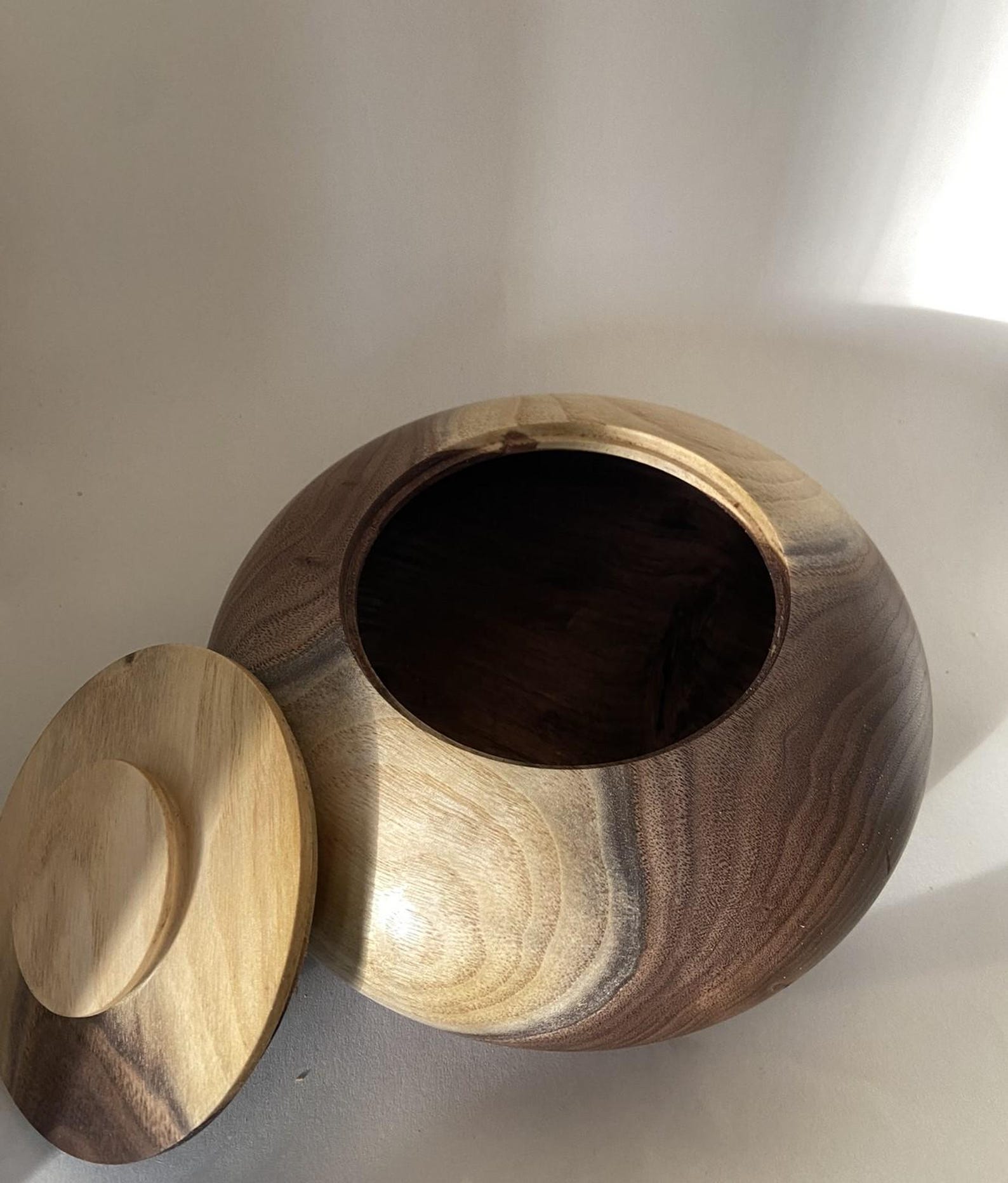 Hand Turned Walnut Pot With Lid, Handcrafted Elegant Walnut Container ...