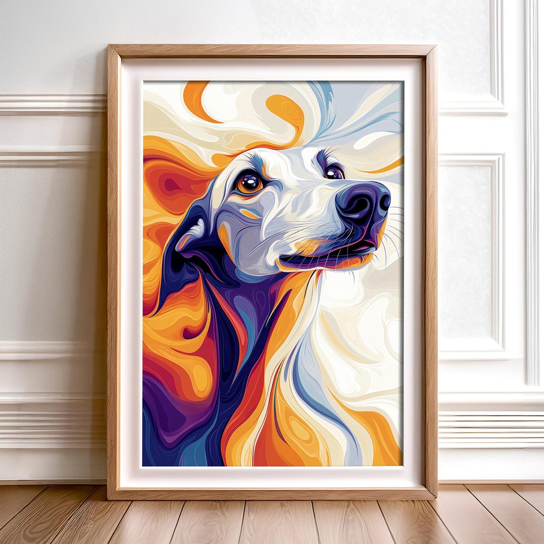 Colorful Abstract Dog Art Printable Modern Pet Portrait Digital Wall ...