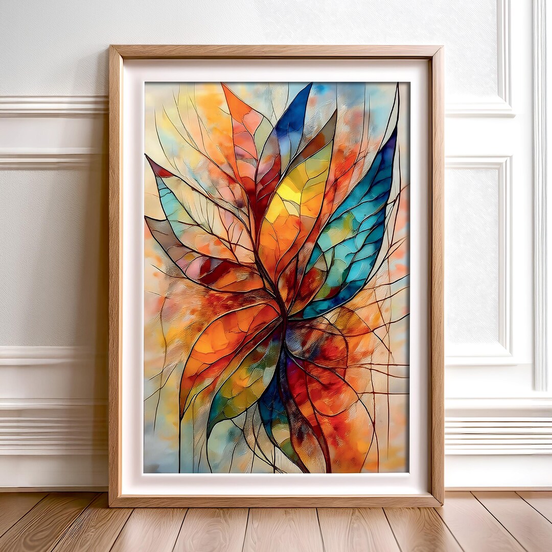 Digital Wall Art, Stained Glass Bloom, Abstract Wall Art, Printable ...