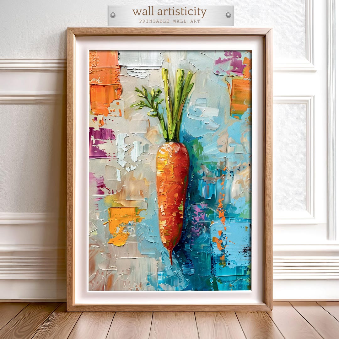 Abstract Carrot Kitchen Art: Vibrant Vegetable Print (digital Download ...