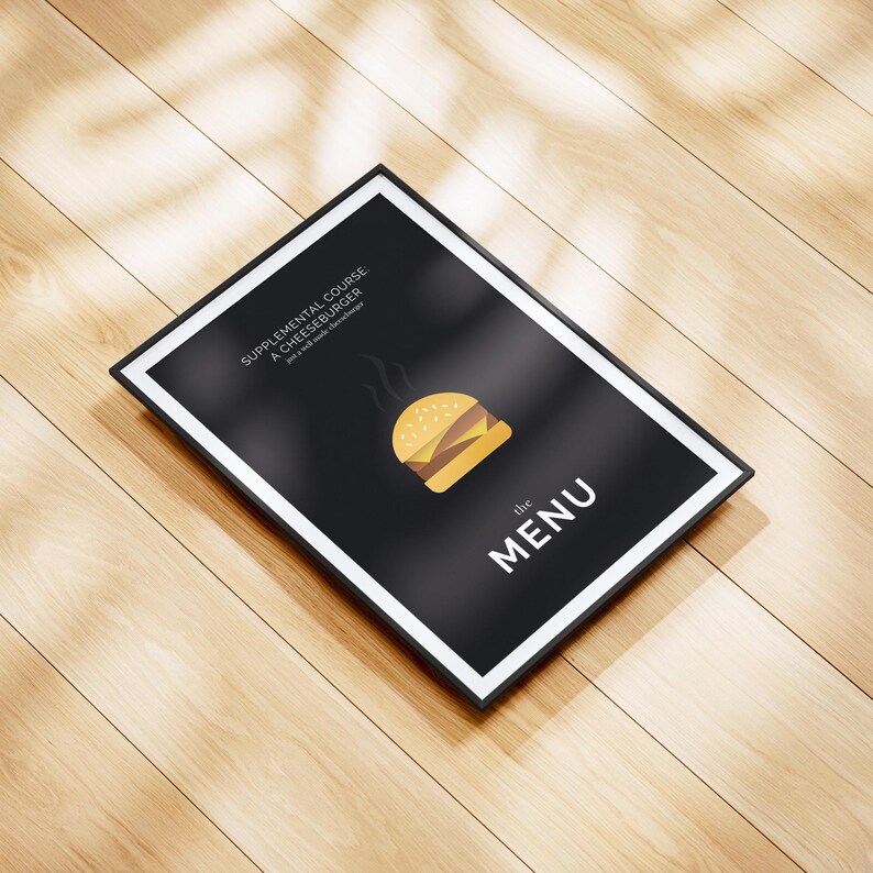 The Menu Movie Poster Minimalist Poster Original Design Cheeseburger ...