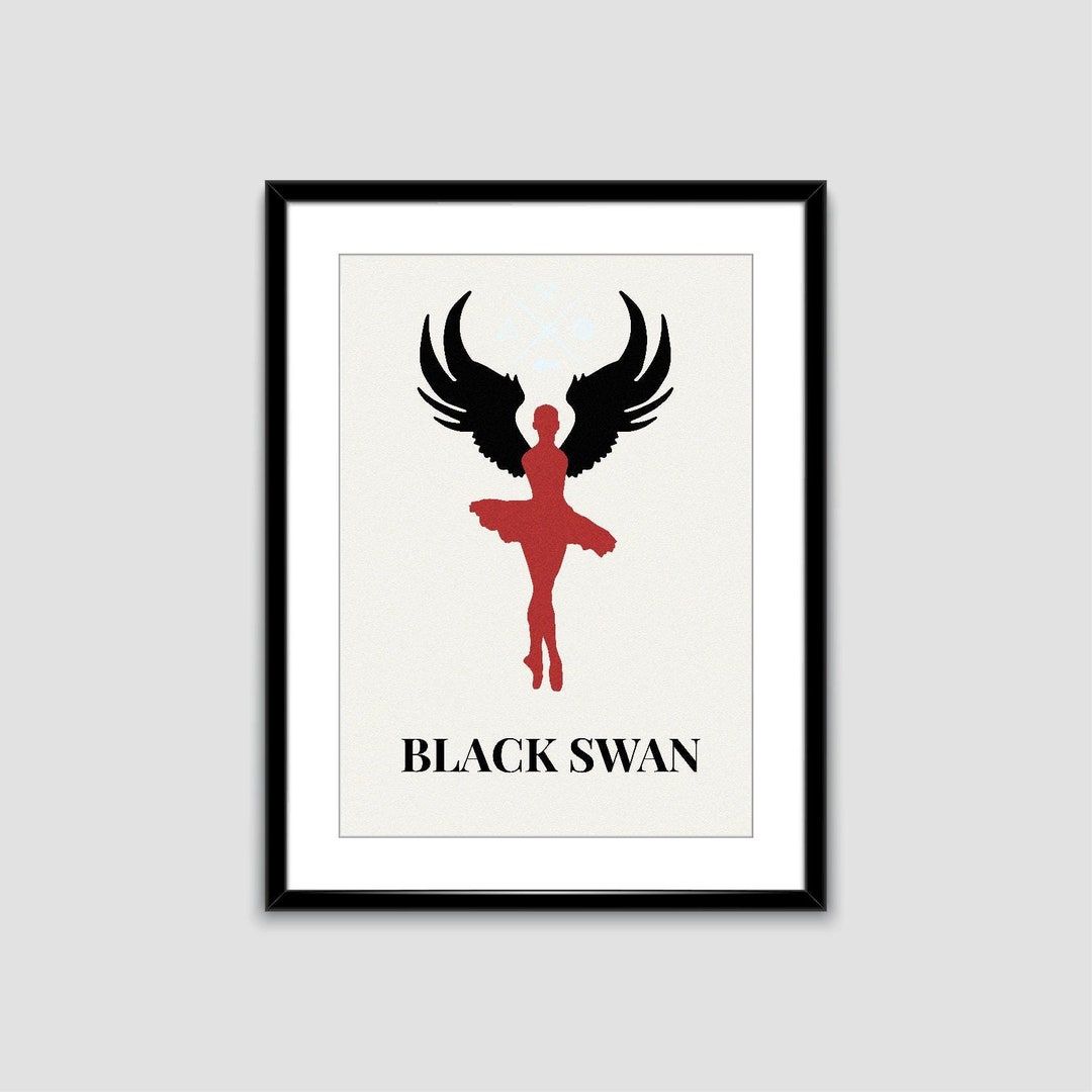 Minimalist Black Swan Movie Poster Cinema Wall Art Decore Digital ...