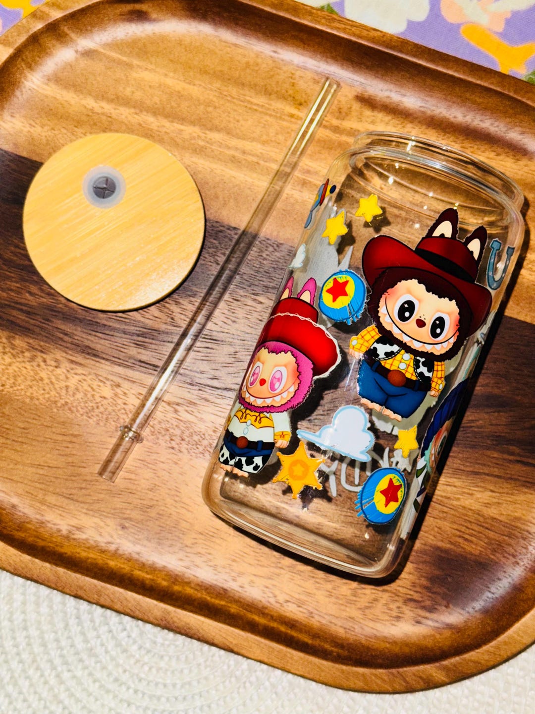 Toy Story-inspired Labubu-iced Coffee Cup, Smoothie Glass, Fall Cup for ...