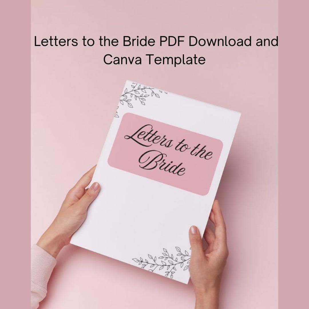 Letters to the Bride Download, Canva Template, Bridal Keepsake Gift ...