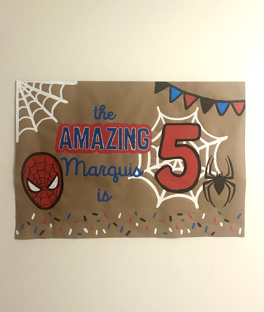 Custom Spider-man Birthday Banner Personalized Superhero Party ...