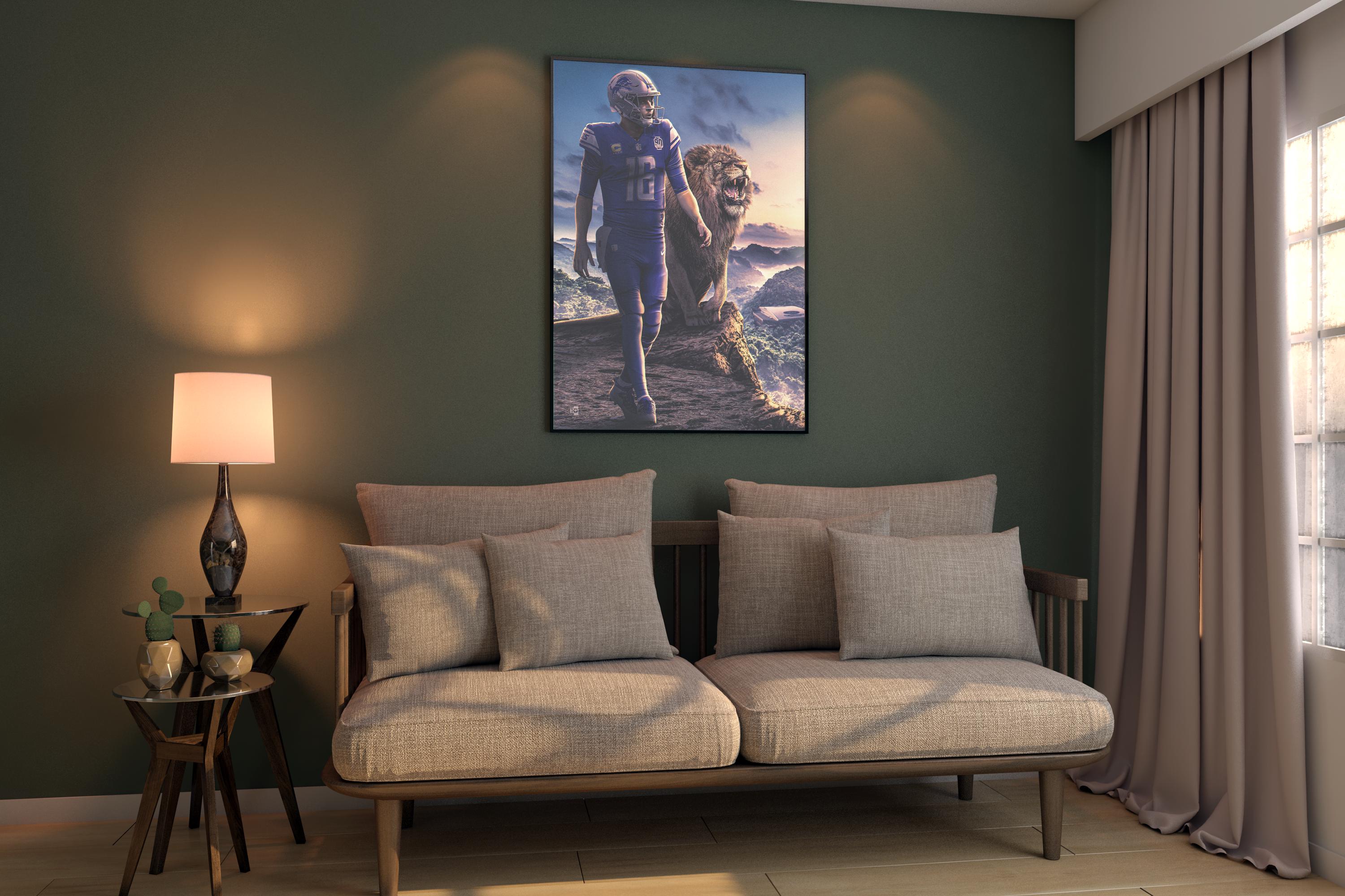 Jared Goff Lion King Poster Roaring Lion on Cliff Art - Etsy