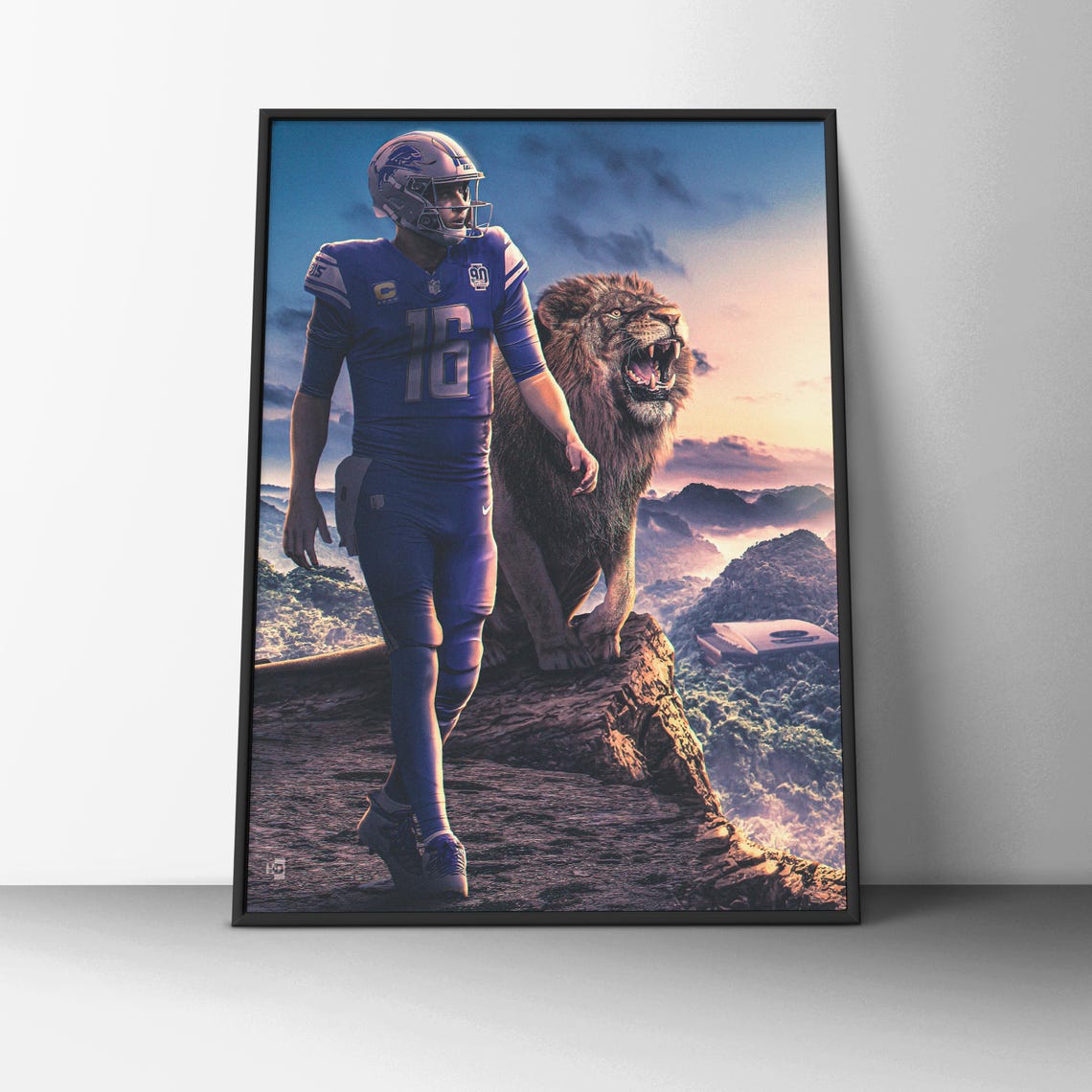Jared Goff Lion King Poster Roaring Lion on Cliff Art - Etsy