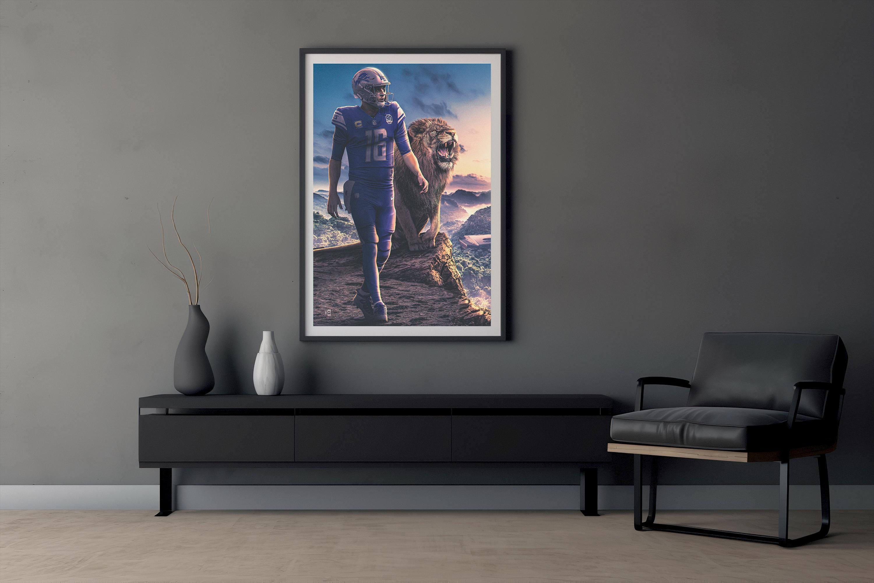 Jared Goff Lion King Poster Roaring Lion on Cliff Art - Etsy