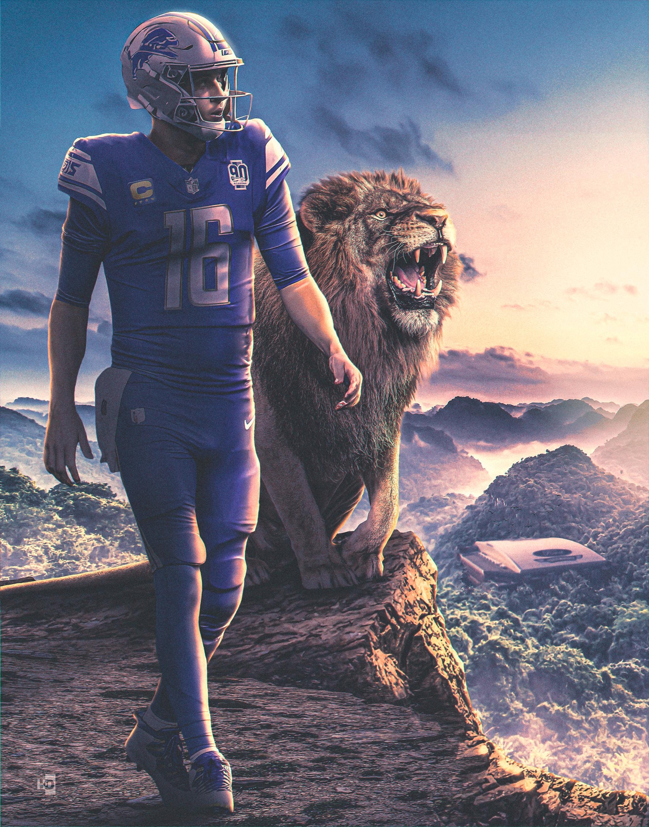 Jared Goff Lion King Poster Roaring Lion on Cliff Art - Etsy