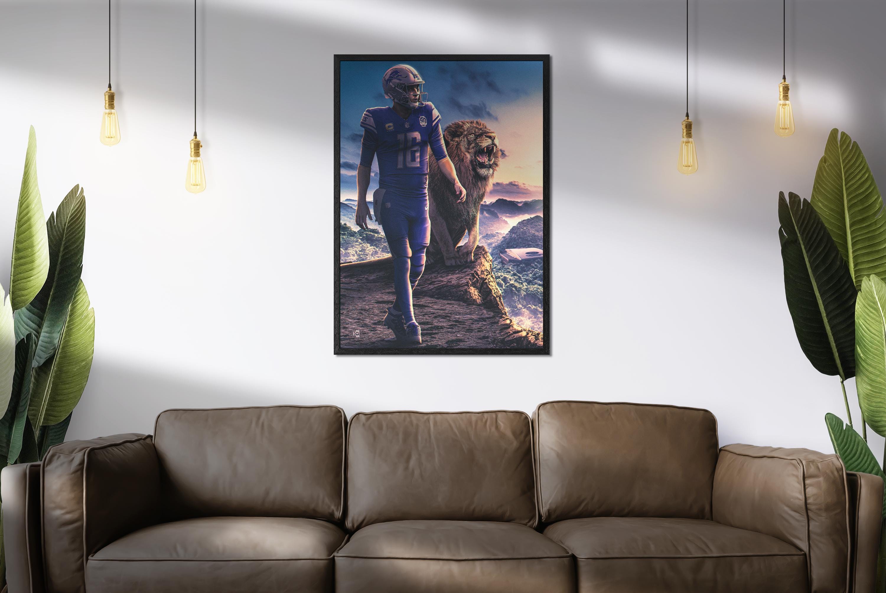 Jared Goff Lion King Poster Roaring Lion on Cliff Art - Etsy