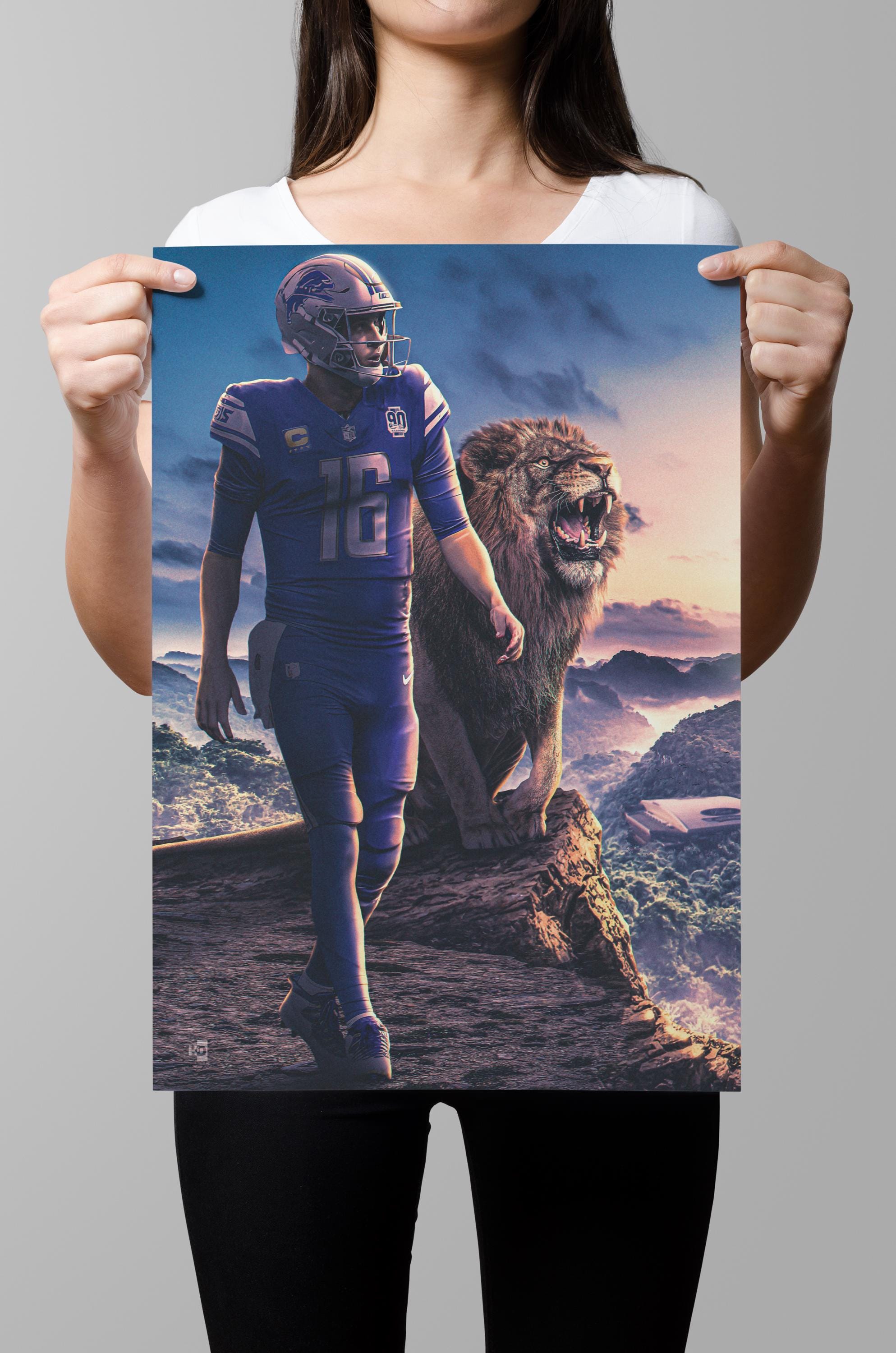 Jared Goff Lion King Poster Roaring Lion on Cliff Art - Etsy