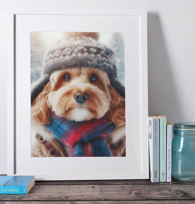Cavapoo Cutie - Cosy Winter Bliss * PRINT ONLY * - Etsy