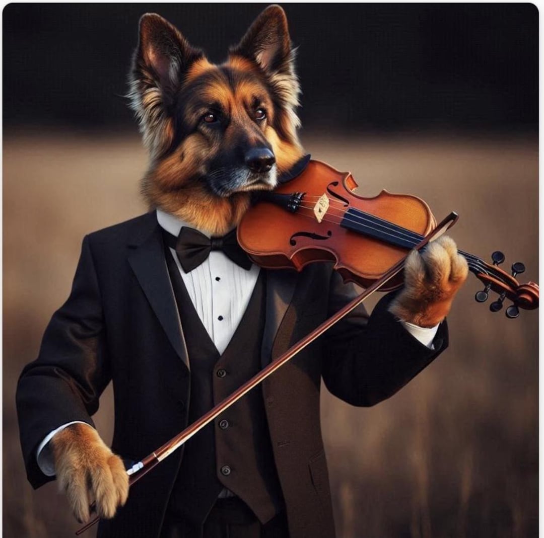 The Virtuoso Shepherd! German Shepherd Playing the Violin - Etsy