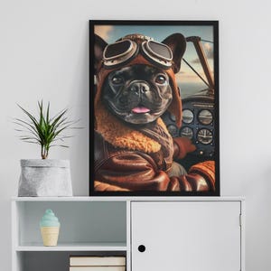 Flying Frenchie - Bulldog in Flight Gear – Vintage Aircraft Cockpit ...
