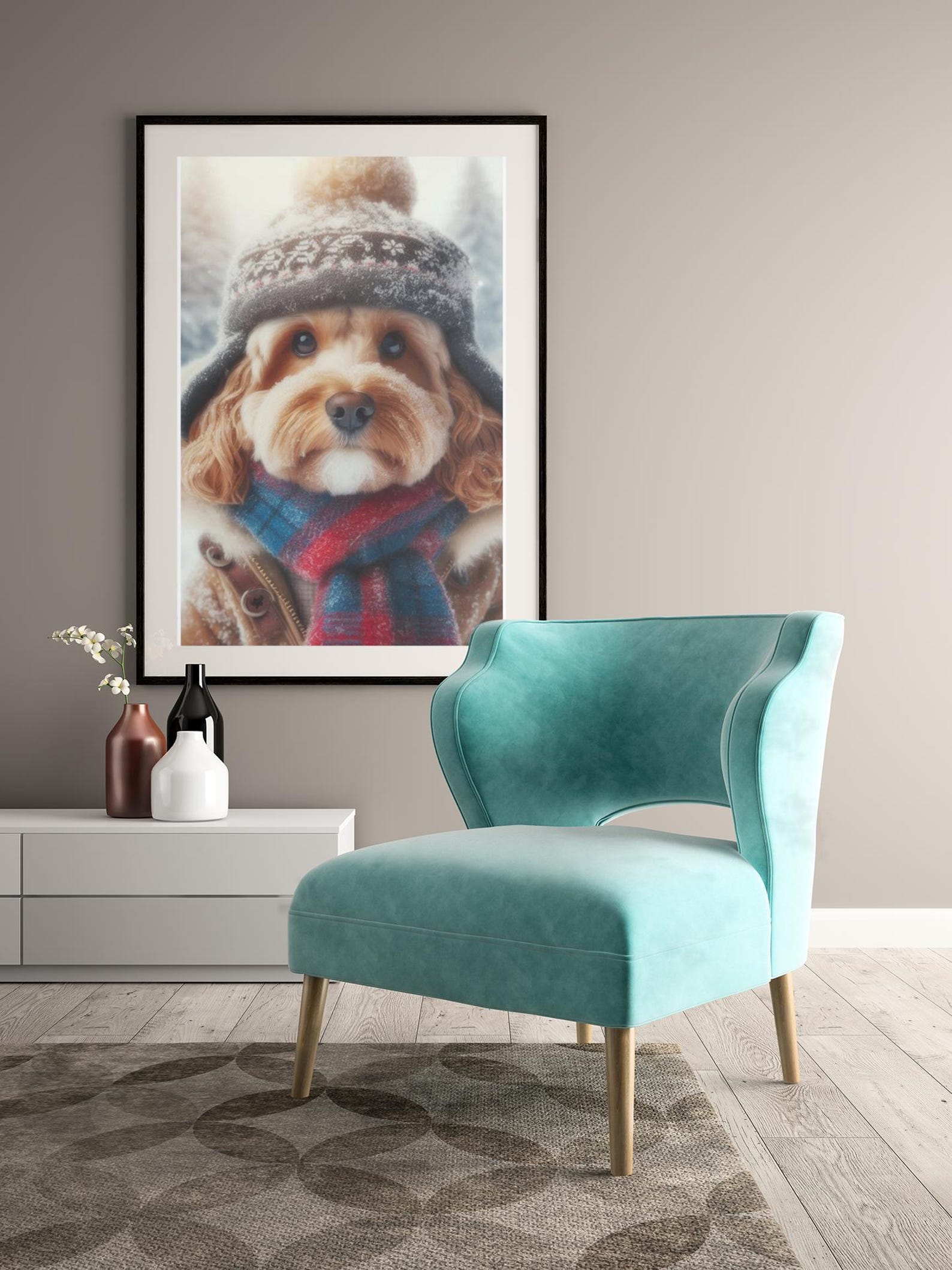 Cavapoo Cutie - Cosy Winter Bliss * PRINT ONLY * - Etsy