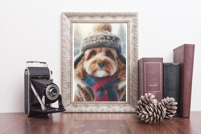 Cavapoo Cutie - Cosy Winter Bliss * PRINT ONLY * - Etsy