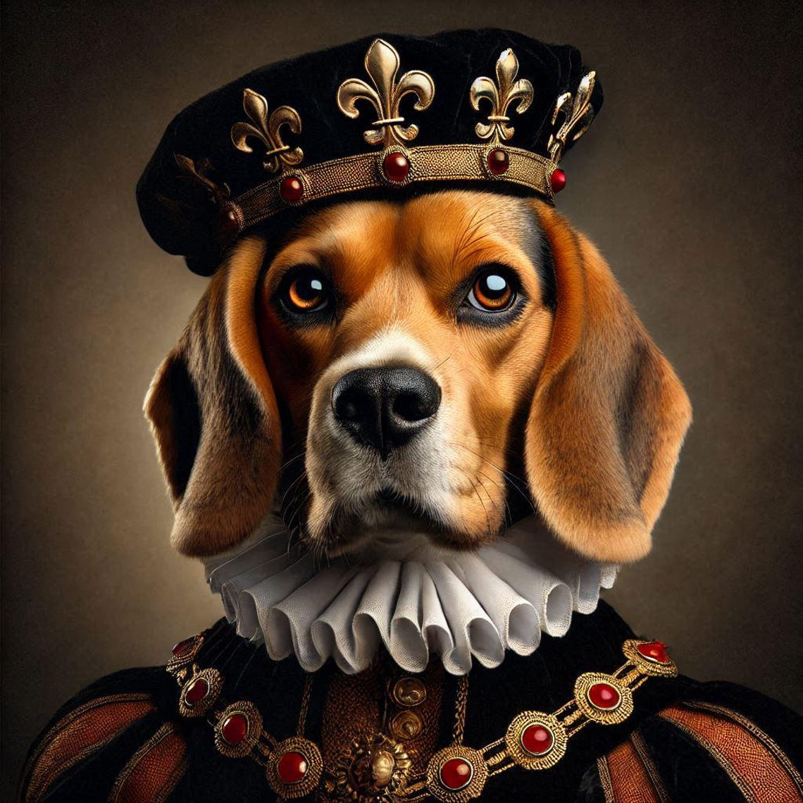 Regal Beagle - Beagle Dog Prince 14th Century Portrait * PRINT ONLY ...