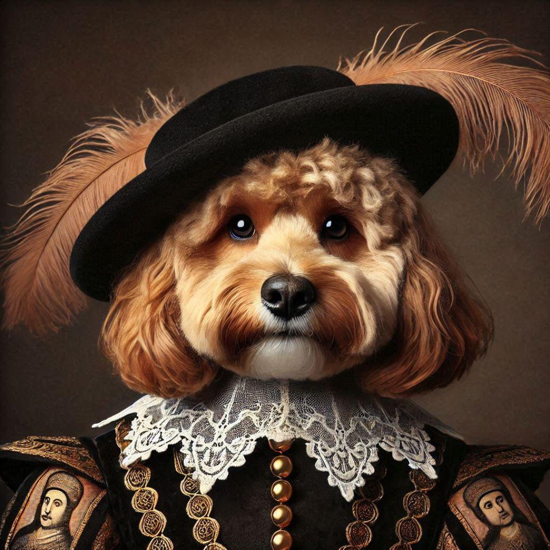 Regal 16th Century Cavapoo - Cavapoo Portrait. Funny Dog Wall Art ...