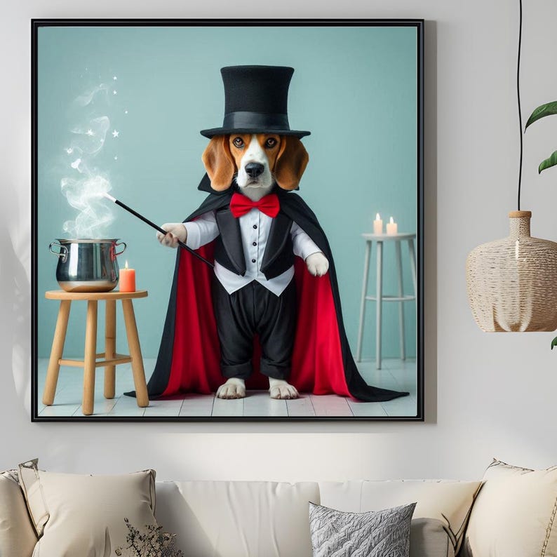 Bamboozling Beagle - the Magician * PRINT ONLY * - Etsy