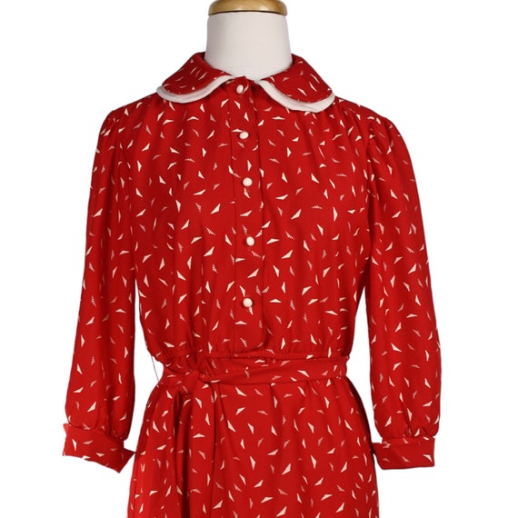 Vintage 1970s Jen Jen Red & White Print Day Dress Pet… - Gem