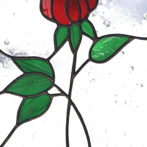 Stained Glass Window Panel ~ RED ROSE ~ Contemporary Stain Glass, Rose ...