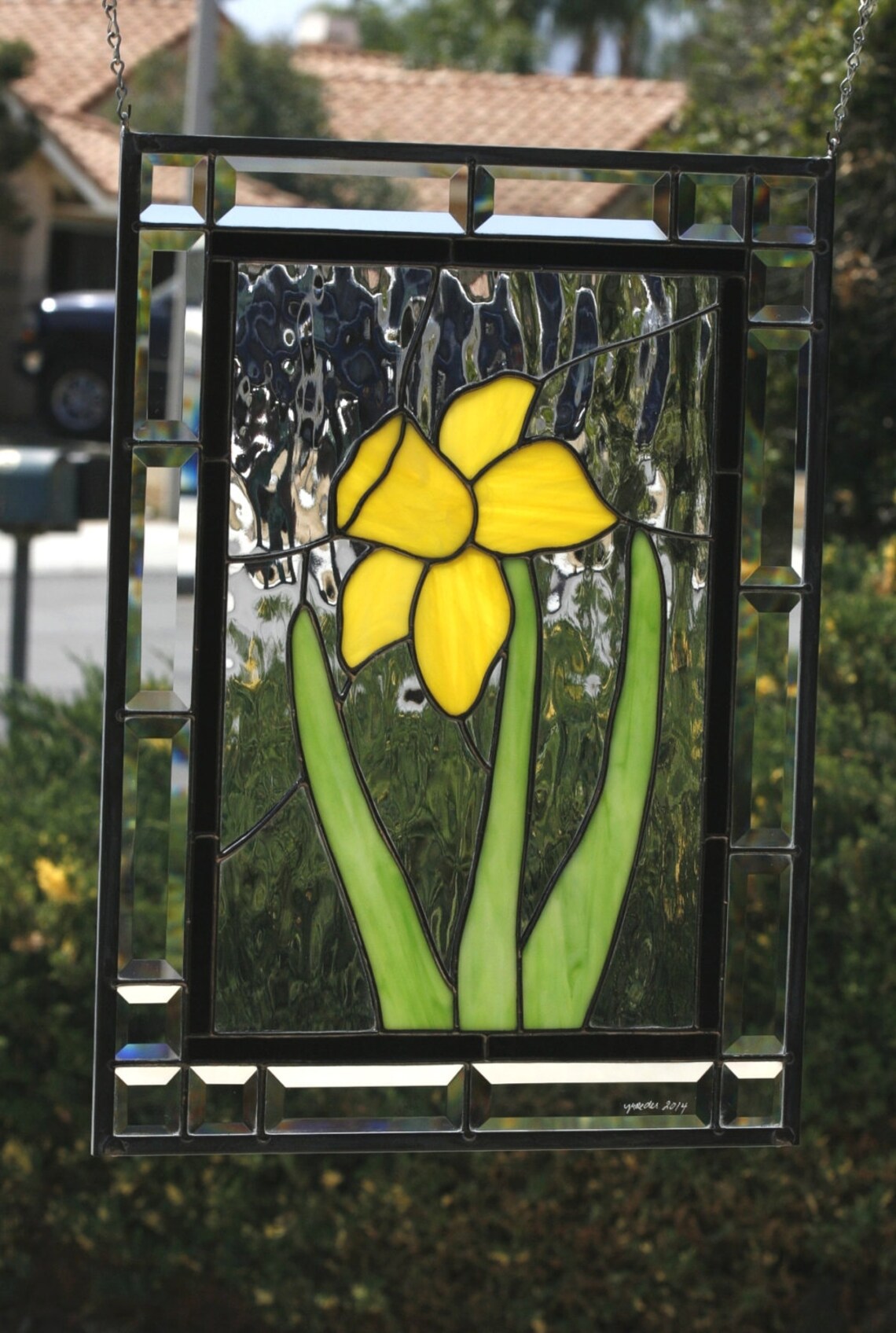 Stained Glass Window SPRING Daffodillarge Contemporary Stain - Etsy