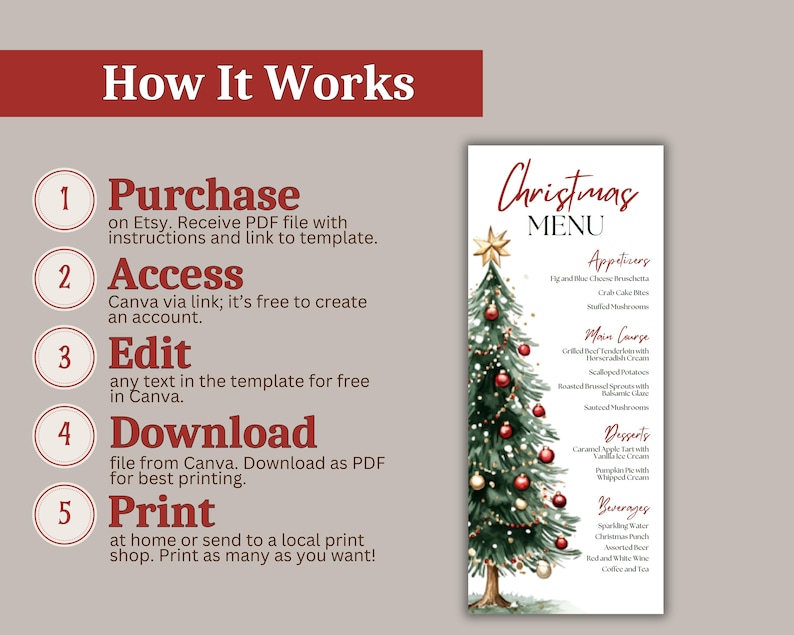 Editable and Printable Christmas Menu | Christmas Menu Template ...