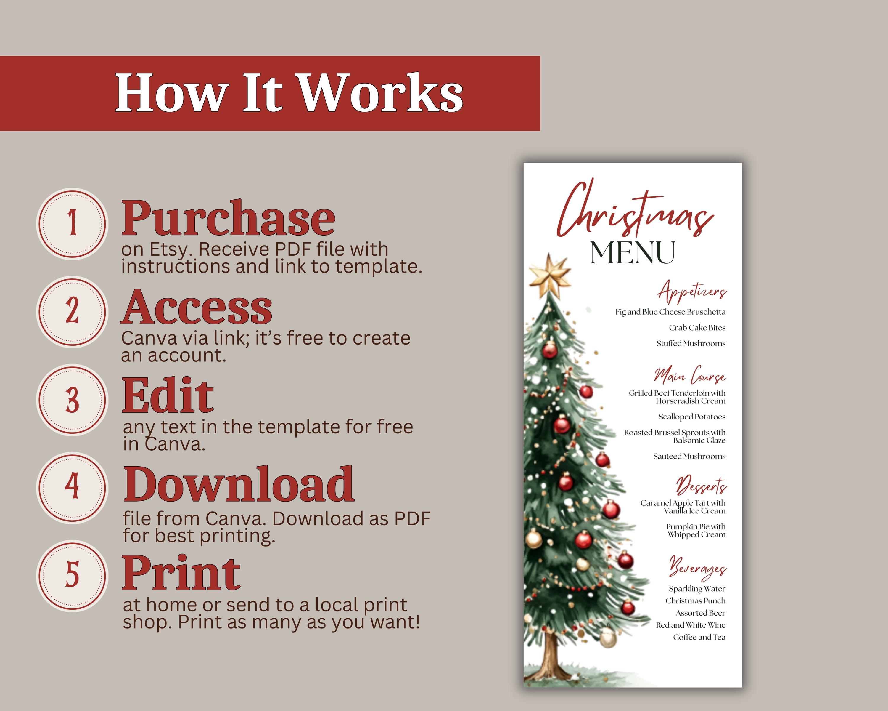 Editable and Printable Christmas Menu | Christmas Menu Template ...