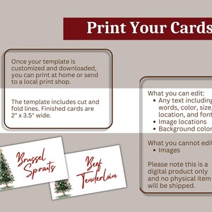 Printable Christmas Place Cards | Editable Name Cards | Christmas Tree ...