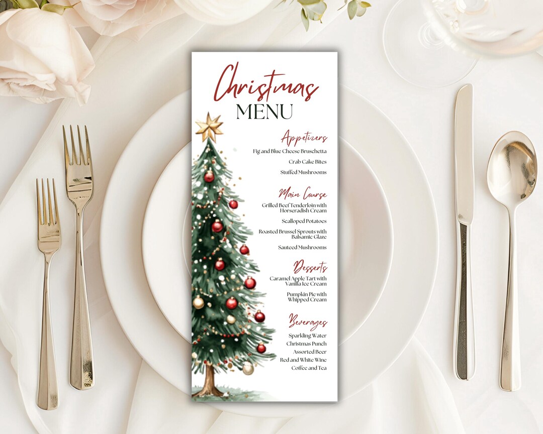 Editable and Printable Christmas Menu | Christmas Menu Template ...