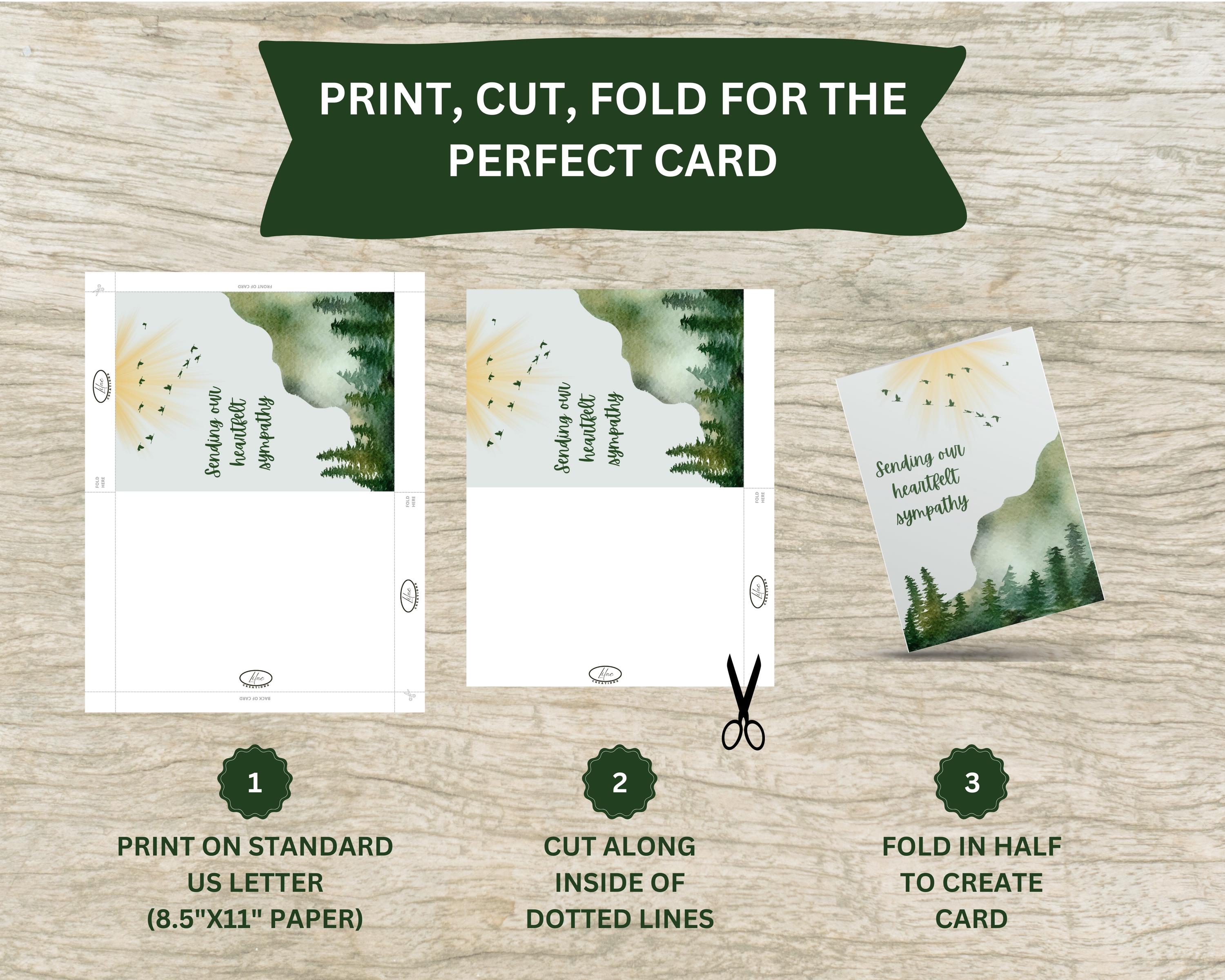 Printable Sympathy Card | Sympathy Trees and Birds Card | Thinking of ...