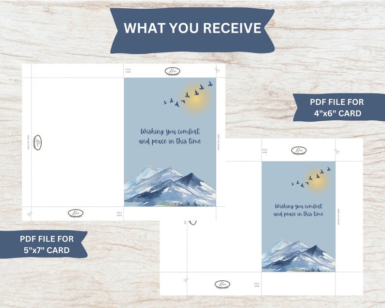 Printable Sympathy Card | Sympathy Mountains and Birds Card | Thinking ...