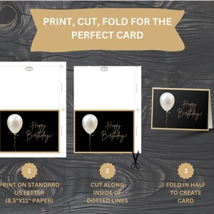 Printable Balloon Birthday Card Printable Happy Birthday Card Digital ...