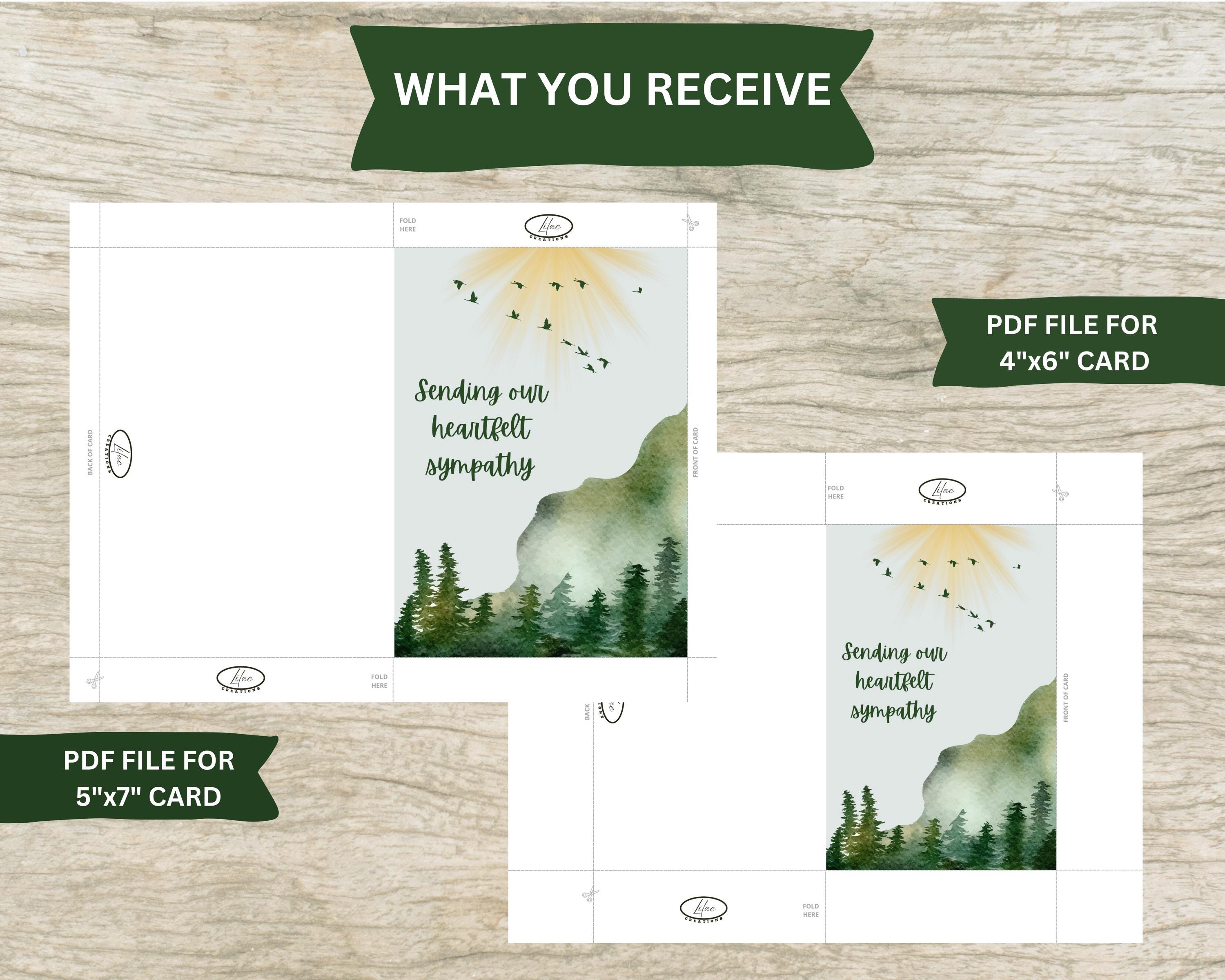 Printable Sympathy Card | Sympathy Trees and Birds Card | Thinking of ...