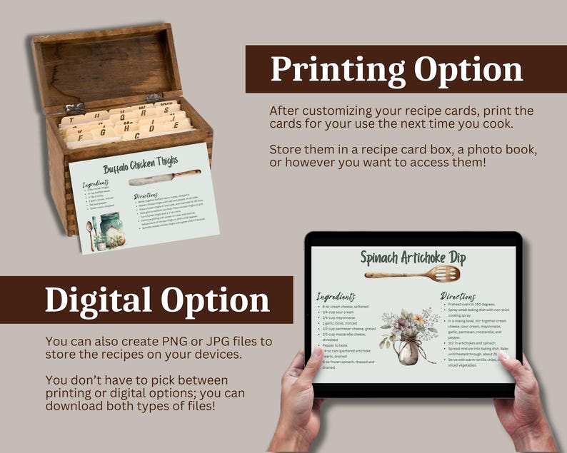 Vintage Recipe Cards | Rustic Recipe Cards | Printable Recipe Template ...
