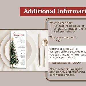Editable and Printable Christmas Menu | Christmas Menu Template ...