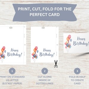 Printable Balloon Birthday Card | Printable Happy Birthday Card ...