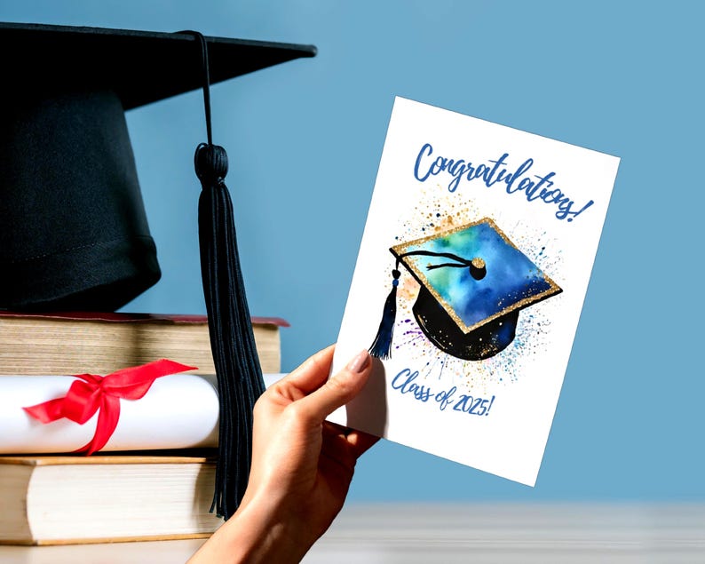Graduation Card | Class of 2025 | Graduation Cap | Congratulations Card ...