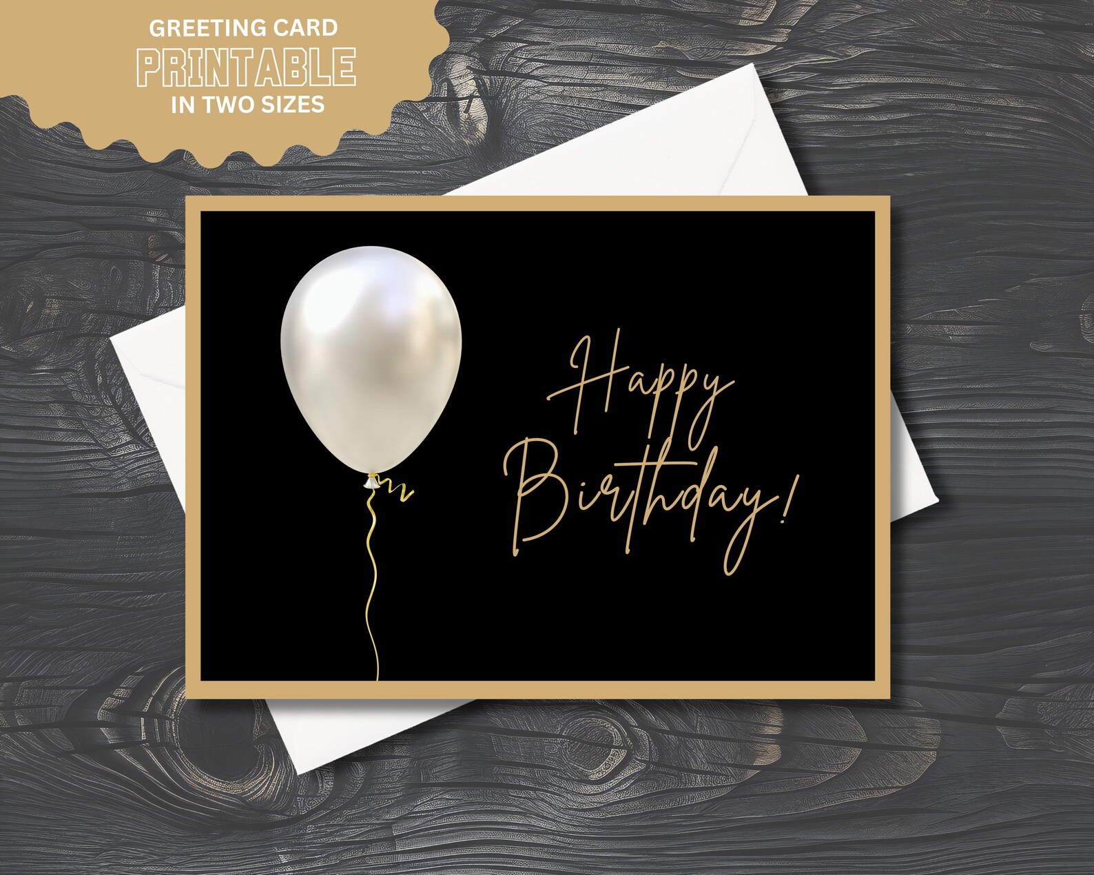 Printable Balloon Birthday Card Printable Happy Birthday Card Digital ...