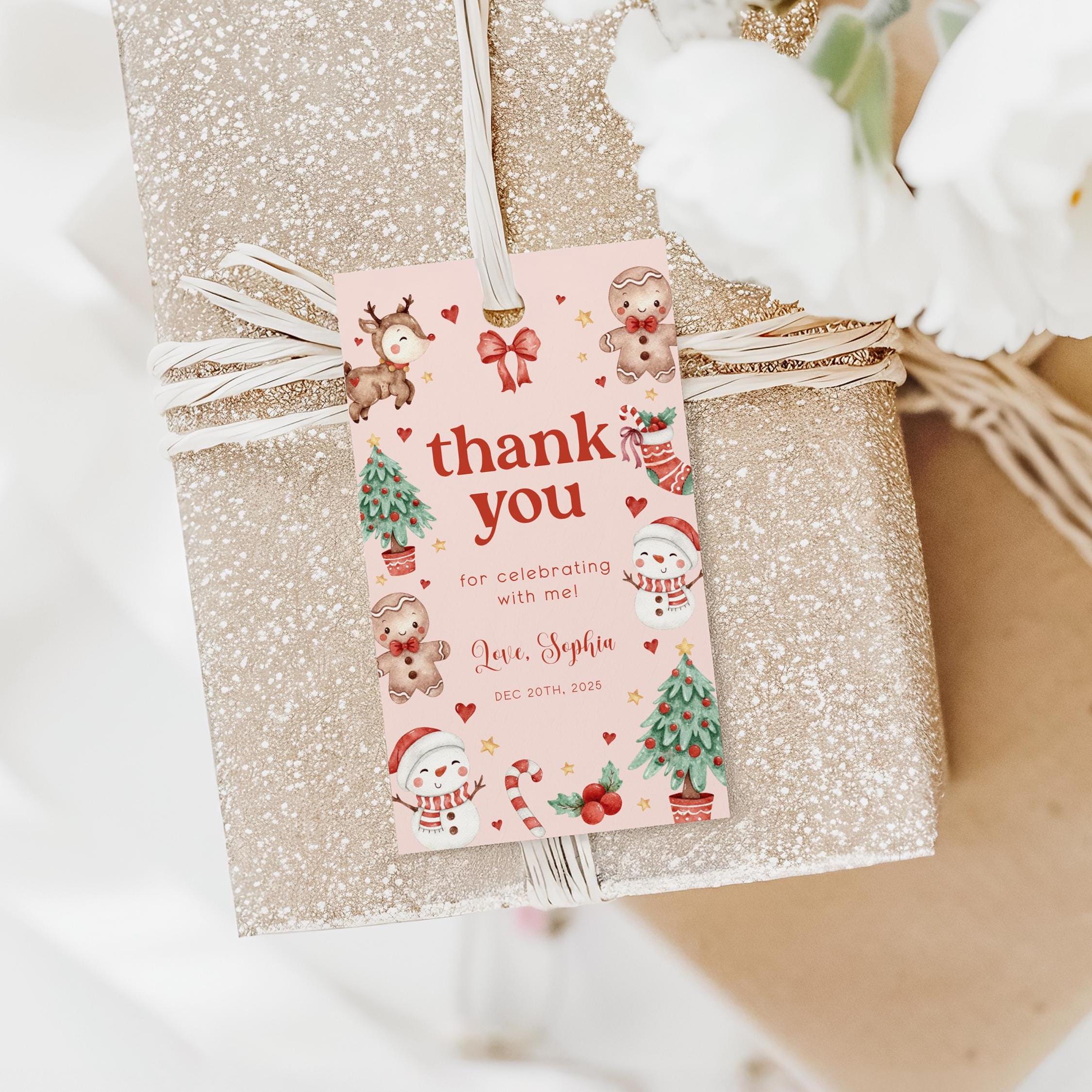 Christmas Thank You Tag Template, Holiday Favor Tag (editable) - Etsy