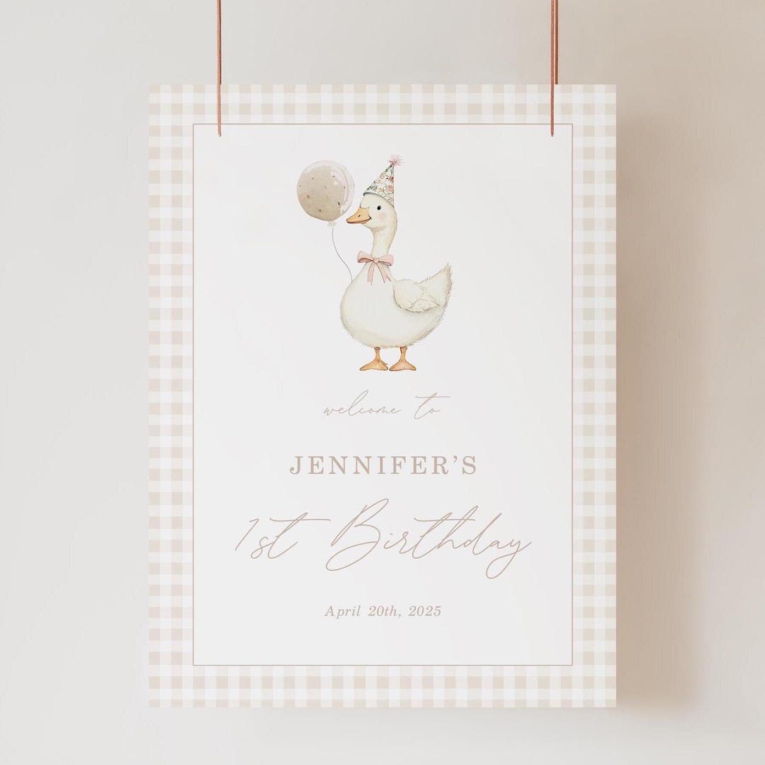 Goose Birthday Welcome Sign Template, Printable One Silly Goose Sign ...