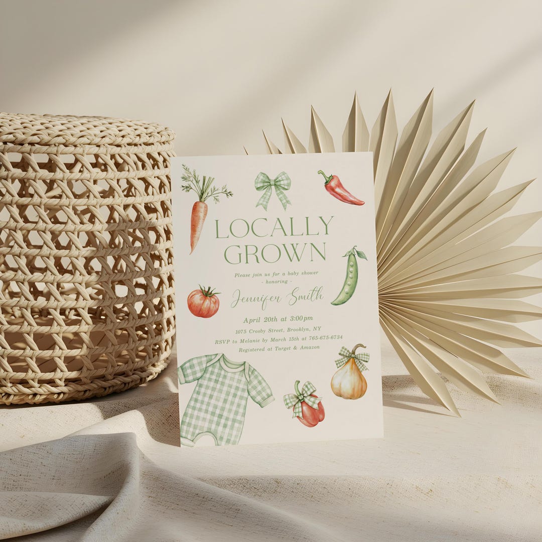 Plantilla de invitación para baby shower con productos locales ...