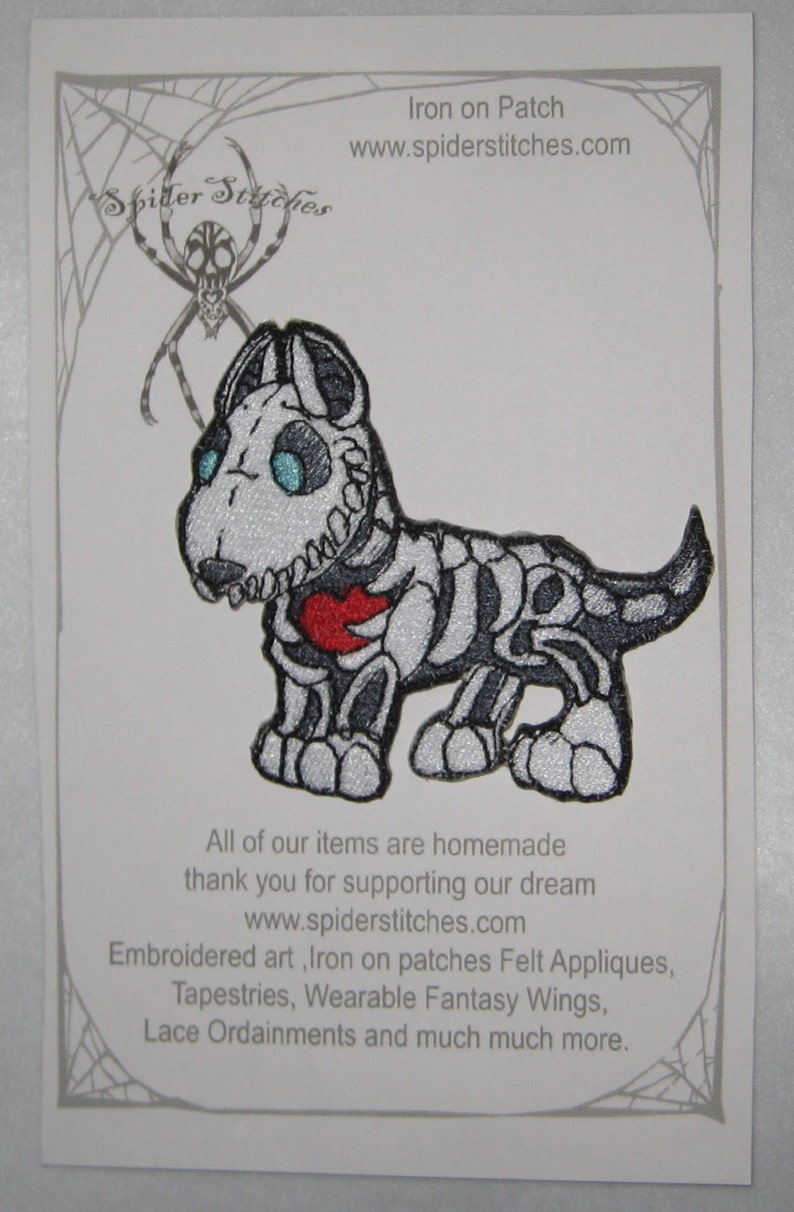 Skeleton Bone Dog Bull Terrier Iron on Patch - Etsy