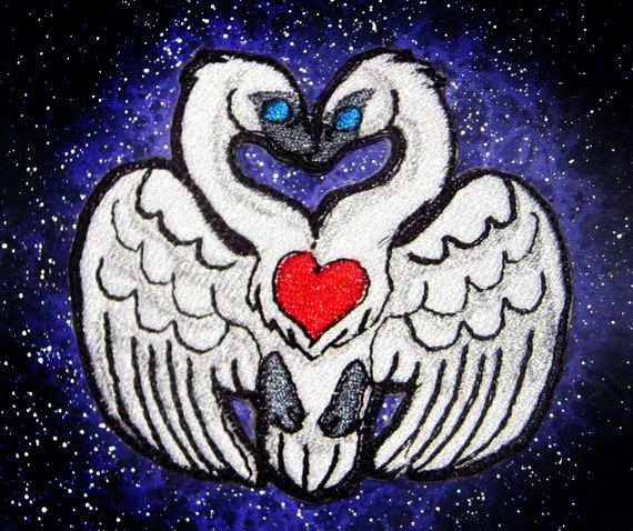 Self Love 2 Headed Swan Sigil Crest Heraldic Heraldry Iron on - Etsy ...