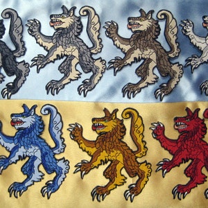 Giant Rampant Wolf Heraldic Heraldry Iron on Patch Many Color Choices ...