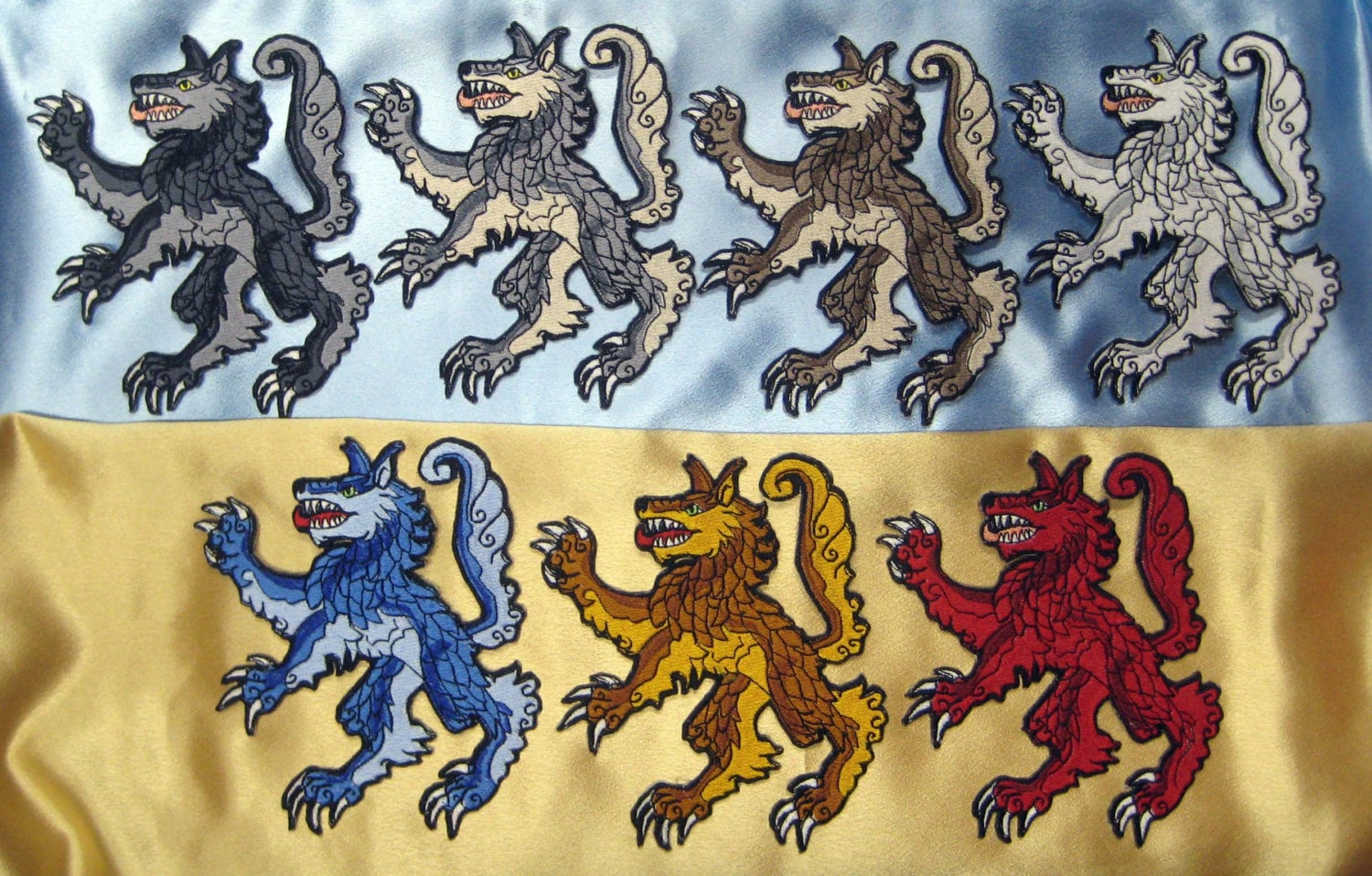 Giant Rampant Wolf Heraldic Heraldry Iron on Patch Many Color Choices ...