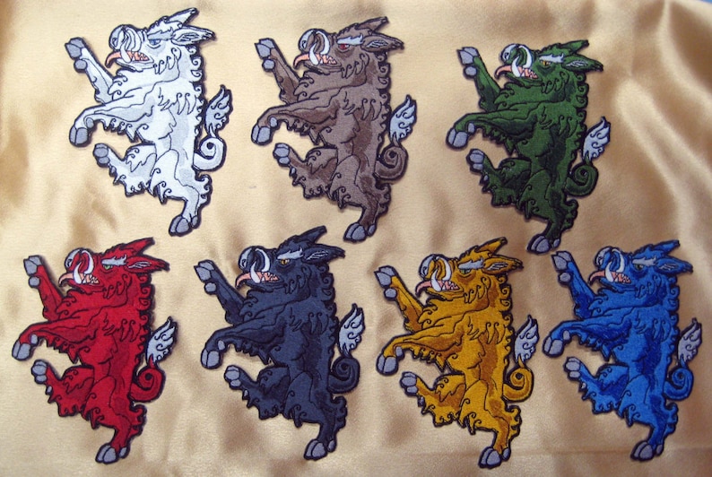 HUGE Rampant Boar Heraldic Heraldry Iron on Patch - Etsy